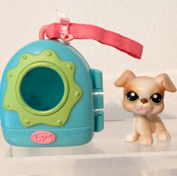 Hasbro | Toys | Littlest Pet Shop Lps Dog With Plastic Carrier | Poshmark
